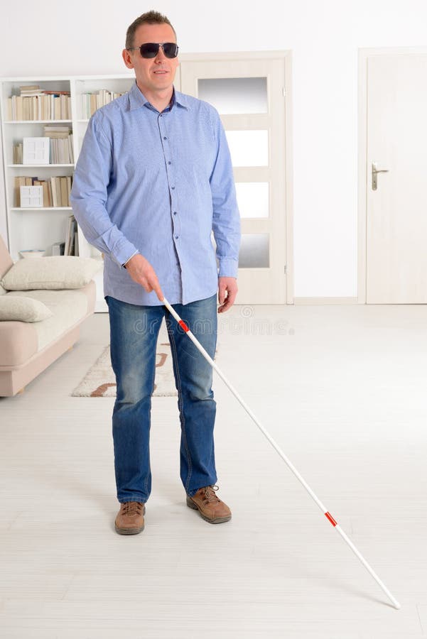 Blind man stock photo. Image of handicap, indoors, disabled - 59213852