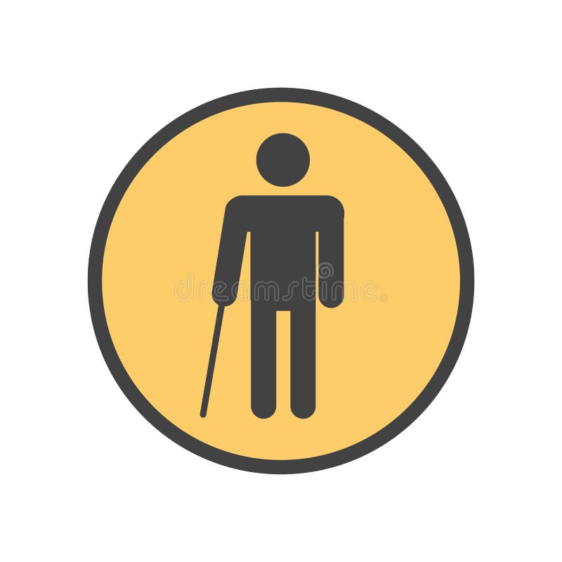 Blind person with a stick stock vector. Illustration of stick - 91060721