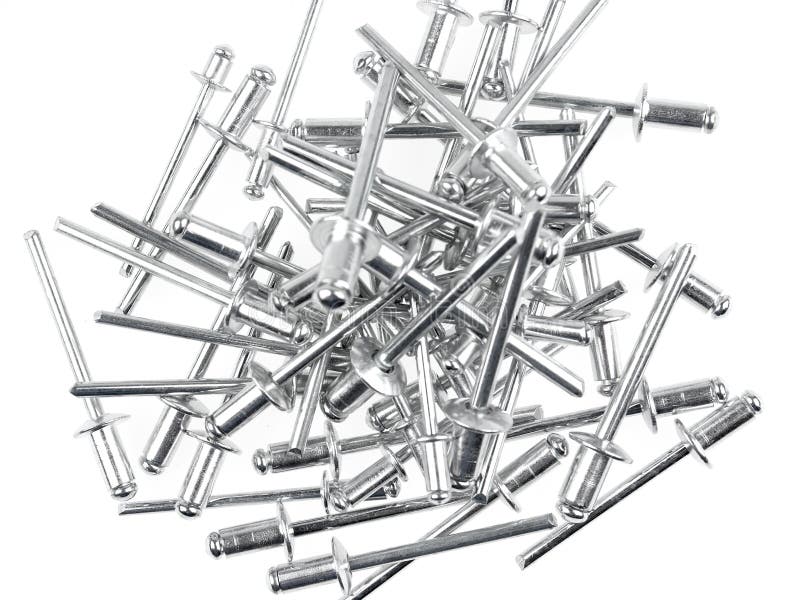 Blind Rivets Isolated on White Stock Photo - Image of shiny, spare ...