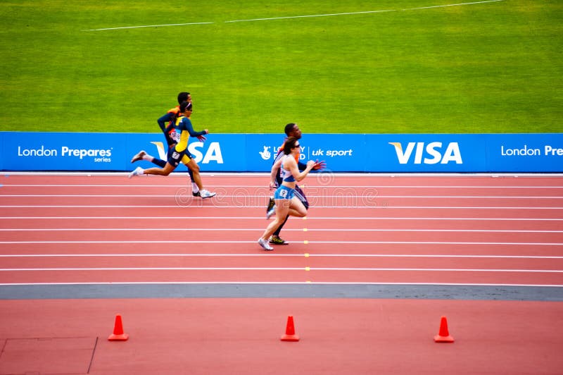 Blind runners editorial stock image. Image of london - 24697084