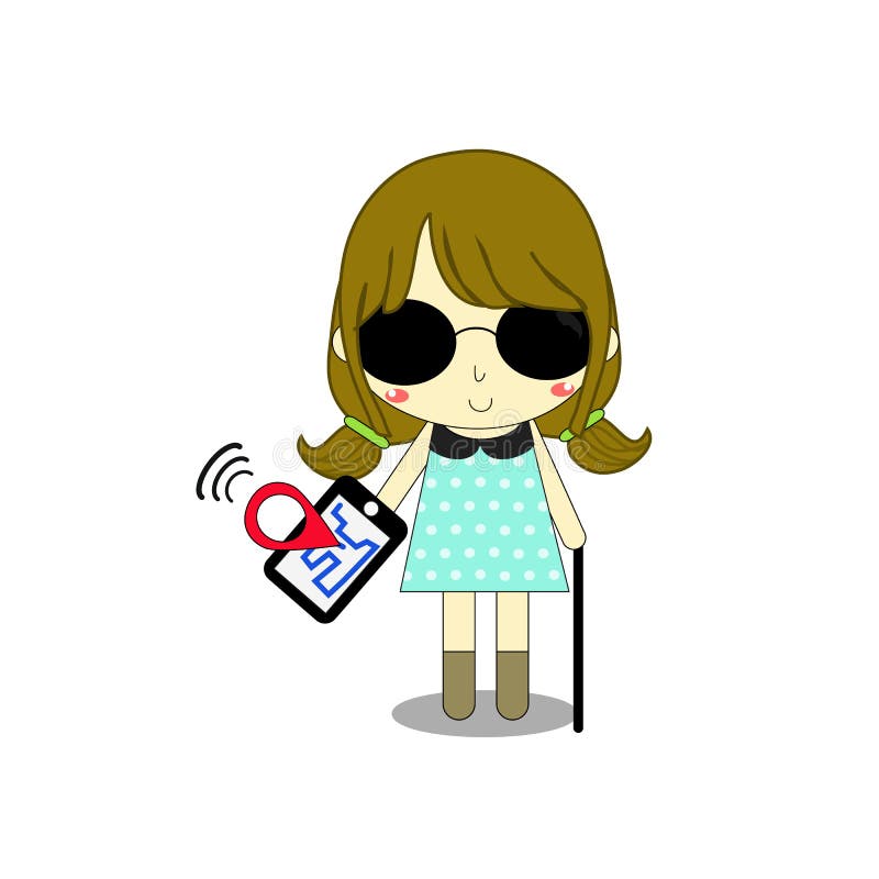 Blind and smartphone stock vector. Illustration of stick - 48118251