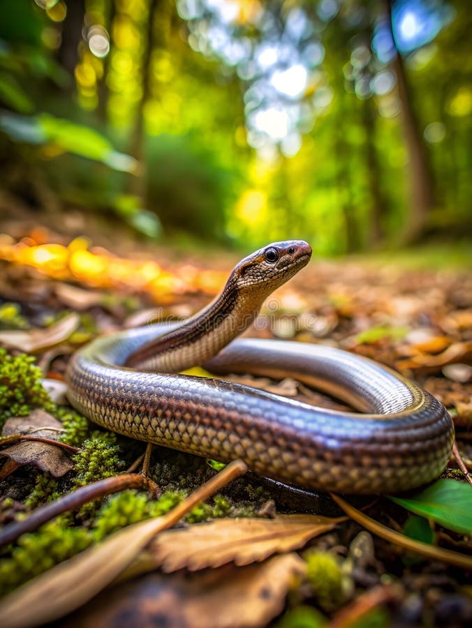 Blind Snake walks forest stock illustration. Illustration of reptile ...