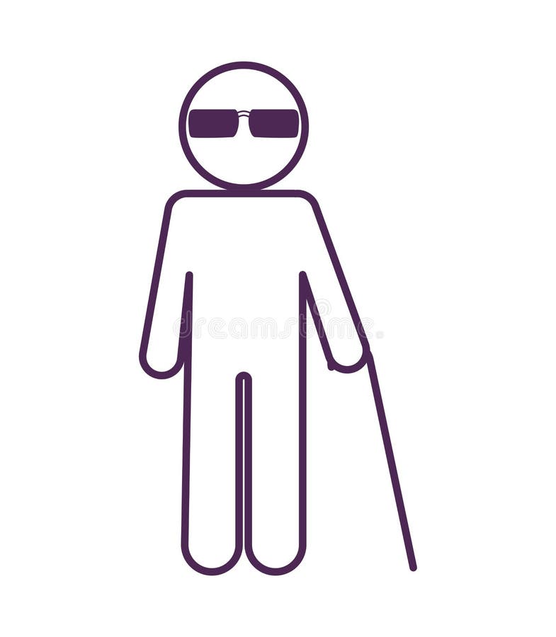 Isolated Blind People Design Stock Vector - Illustration of disability ...