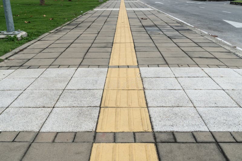 Blind tactile way stock photo. Image of curb, people - 113630998