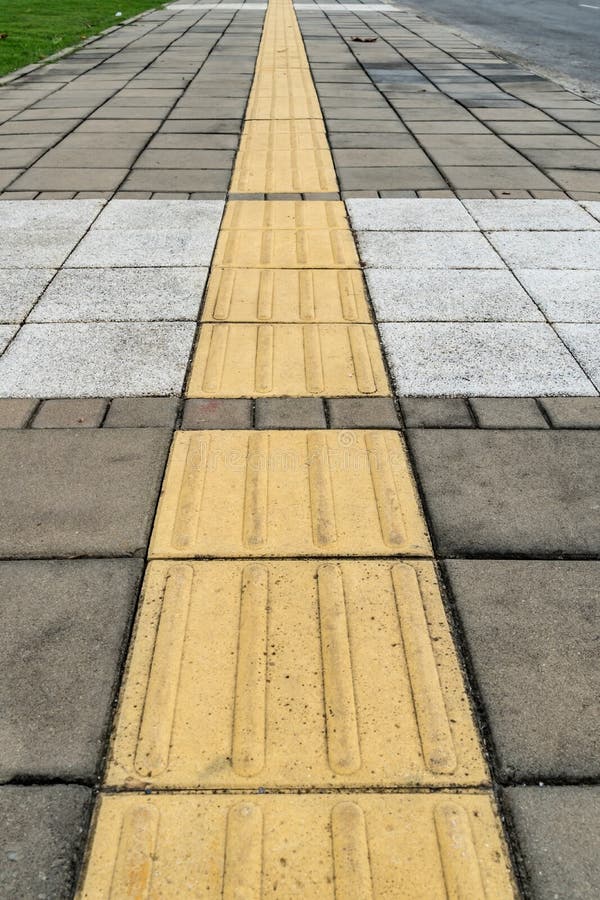 Blind tactile way stock photo. Image of pedestrian, person - 77417844