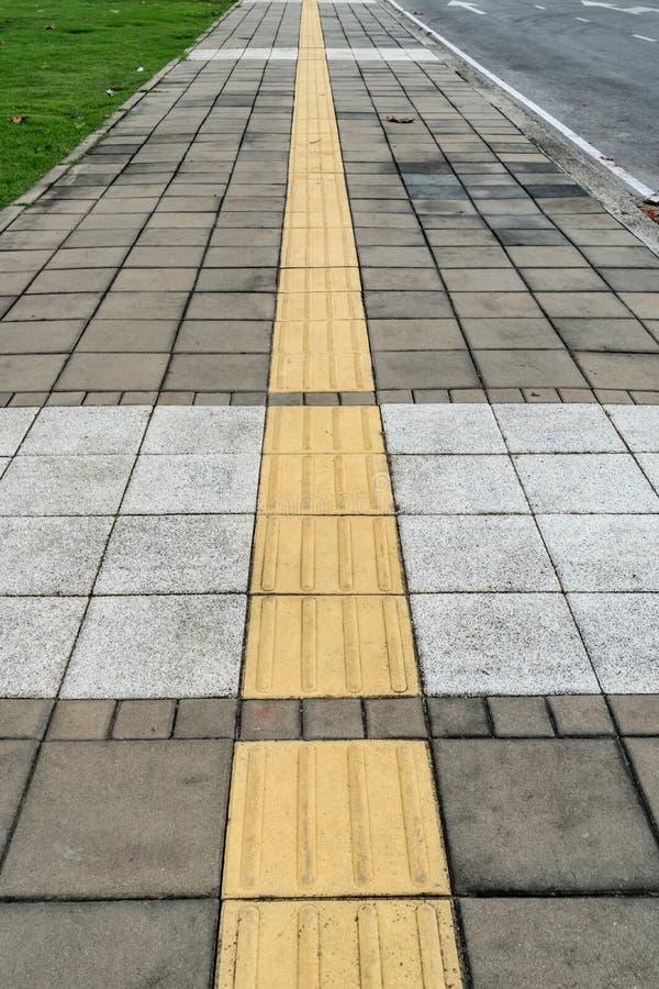 Blind tactile way stock image. Image of city, paving - 77870637
