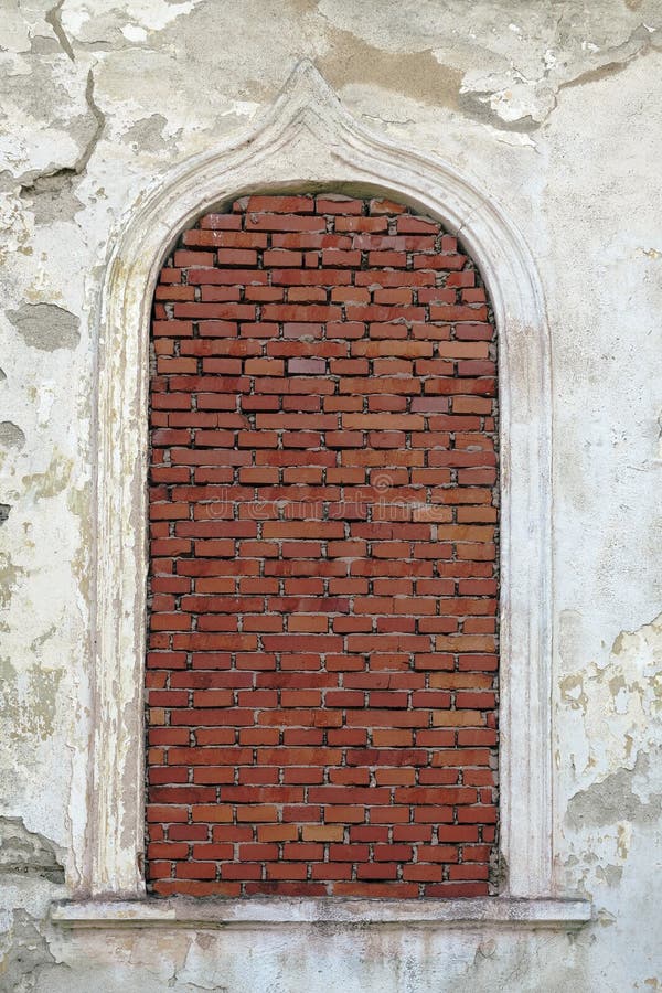 Blind Window in the Old Brick Wall Stock Photo - Image of cracked ...