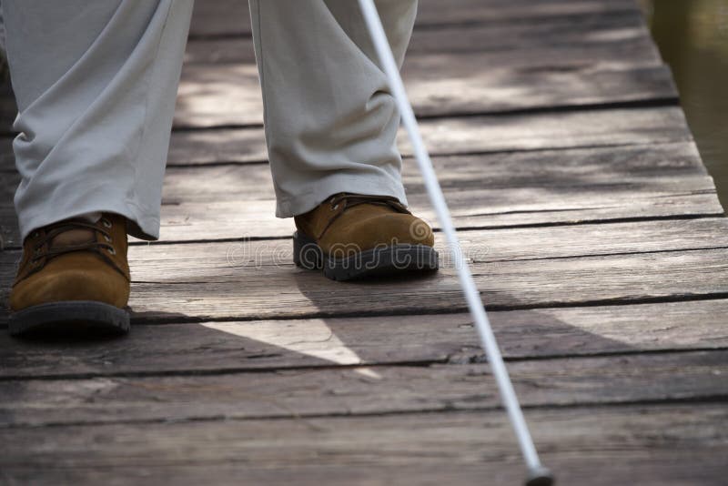 Blind Woman on a Bridge stock photo. Image of journey - 207865322