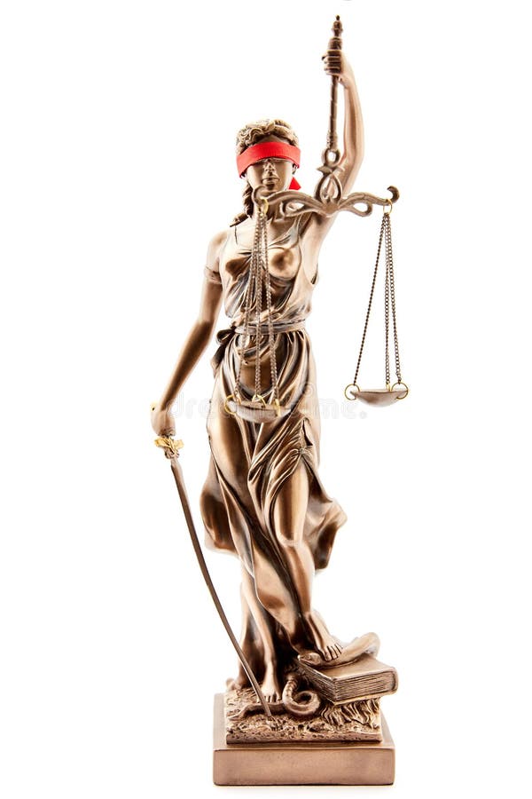 Skulptur Von Justitia Als Symbol Von Gerechtigkeit Stockfoto - Bild von ...