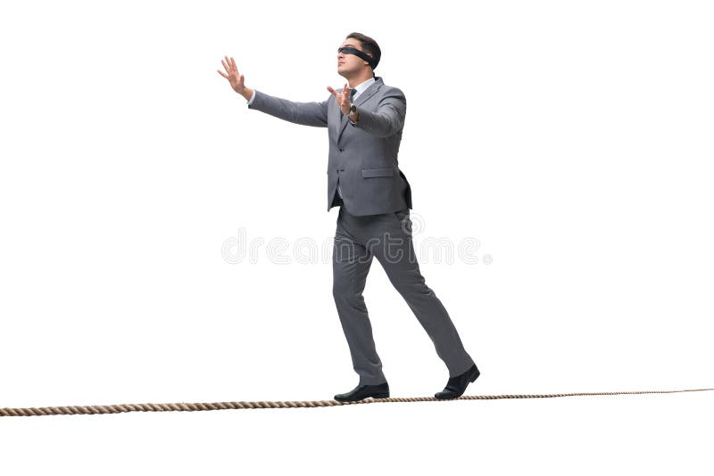 Man Walking Tight Rope Blindfold Stock Photos - Free & Royalty-Free ...