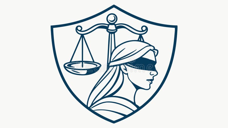 Blindfolded Lady Justice with Shield, Impartiality and Law, Vector ...