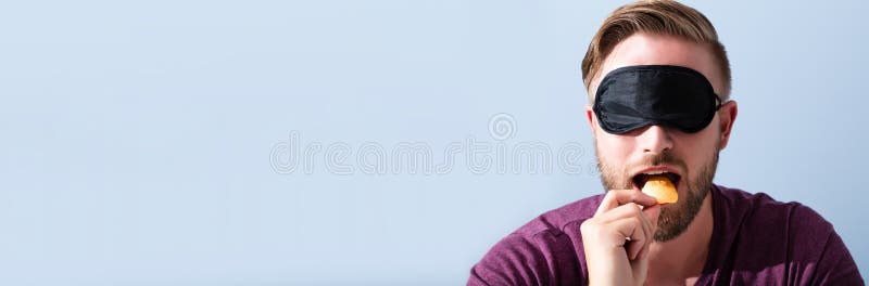 Blind Taste. Blindfolded Food Test Stock Photo - Image of girl, teeth ...