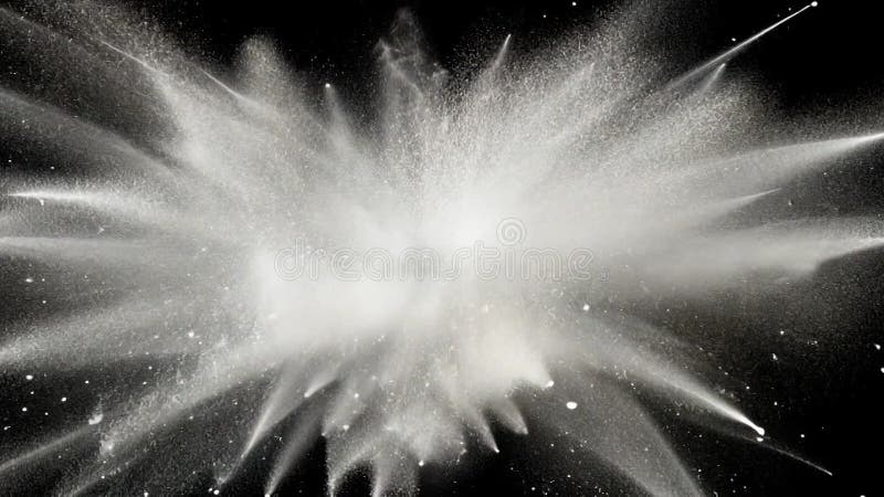 A Blinding Burst: White Powder Exploding in Symmetrical Pattern Against ...