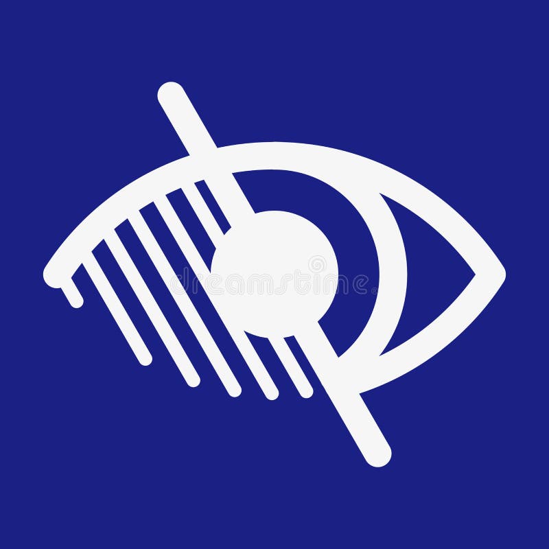 Blindness Vector Sign in Blue Square. No Vision Stock Vector ...