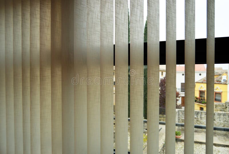 Blinds with Adjustable Vertical Slats Made of Fireproof Fabric To ...