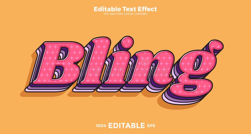 Bling Editable Text Effect in Modern Trend Style Stock Vector ...