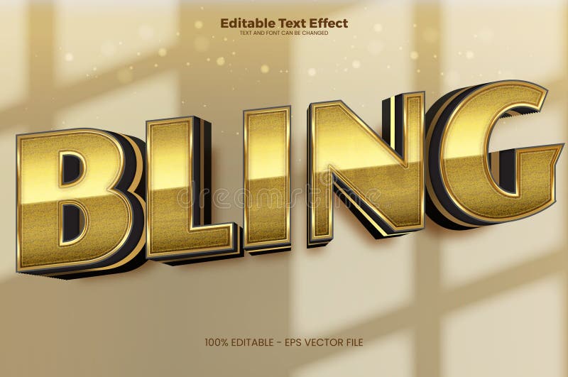 Bling Editable Text Effect in Modern Trend Style Stock Vector ...