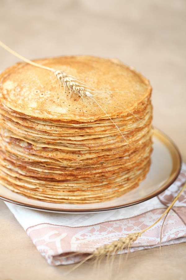 Blini - Russian Crepes on a Plate Stock Photo - Image of gourmet ...