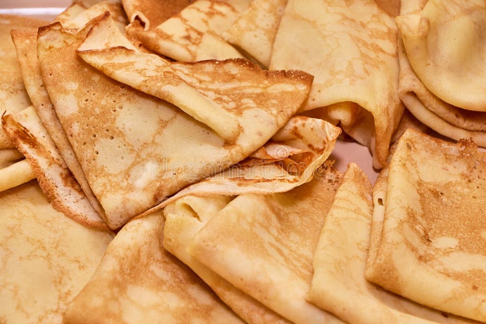 Blini (Russian Crepes) Served on a Dish Stock Photo - Image of ...