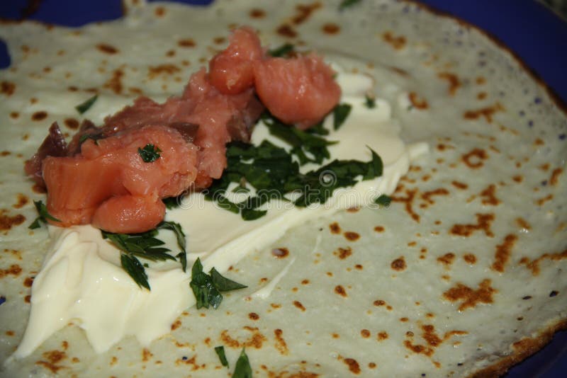 Blinis fish and cheese stock image. Image of choice - 145564999
