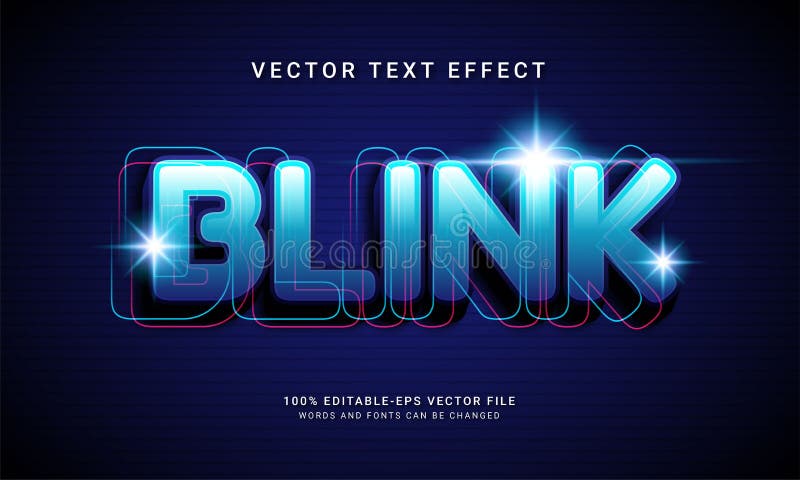 Blink Editable Text Effect Themed Technology Stock Vector ...