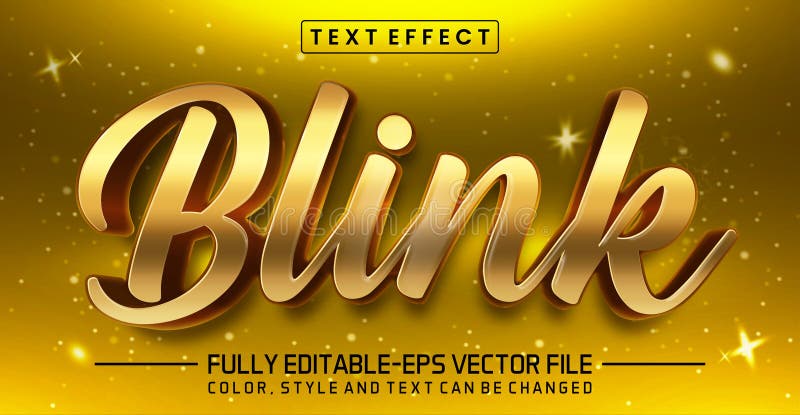 Blink golden text effect stock vector. Illustration of text - 324180518