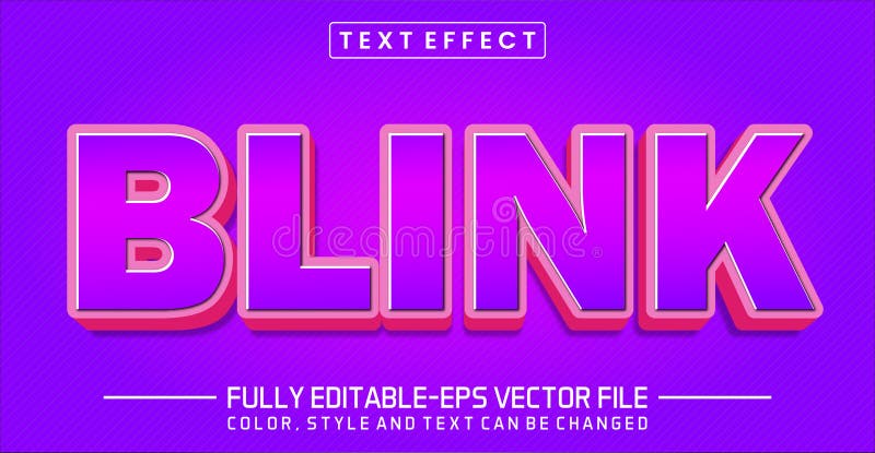 Blink Text Style Effect Gradient Color 3d Concept Stock Vector ...