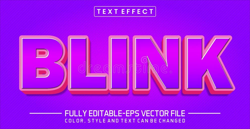 Blink Text Style Effect Gradient Color 3d Concept Stock Vector ...