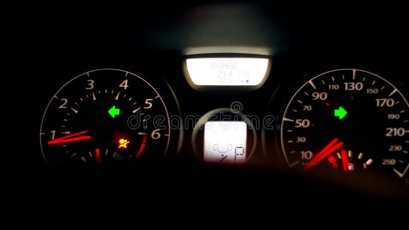 A Blinker or Turn Indicator on the Interior of a Car Green Arrow Shows ...