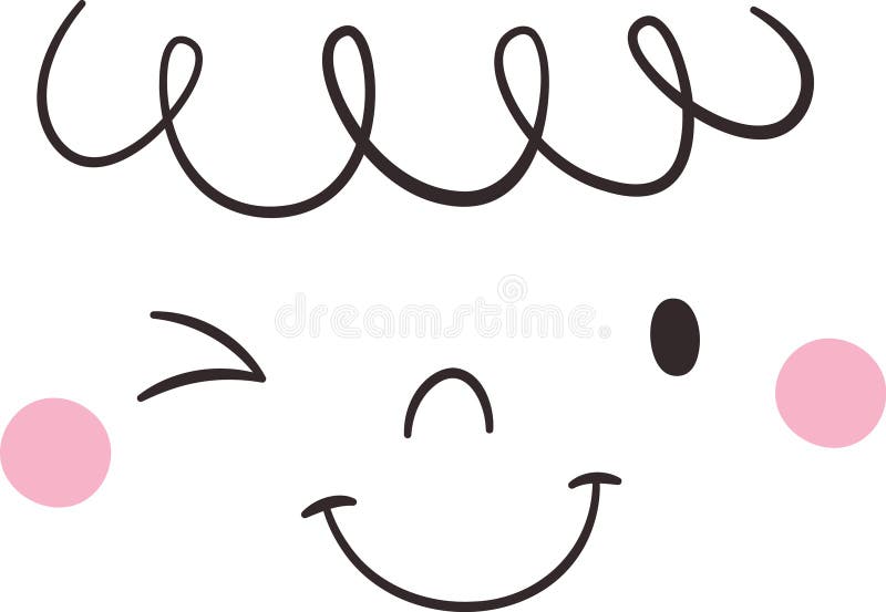 Blinking Cartoon Face stock vector. Illustration of cute - 331032052