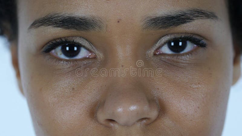 Blinking Eye Black Woman, Close Up Stock Image - Image of mixed, model ...