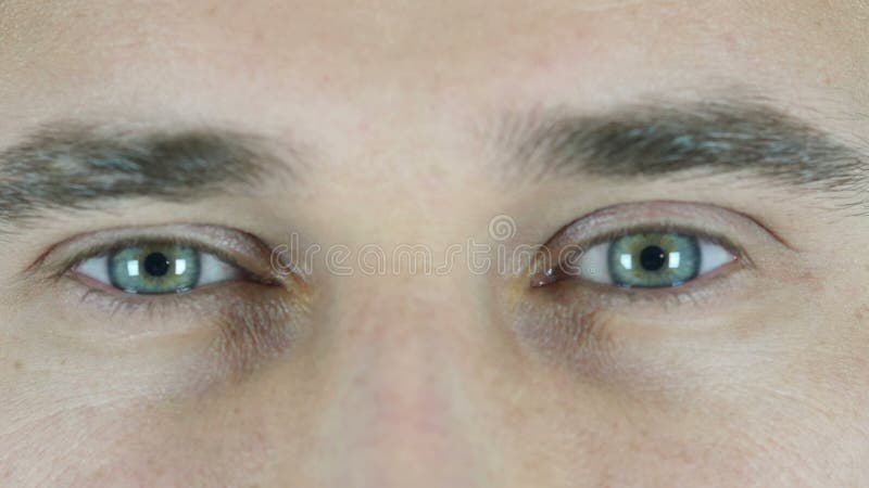 Blinking Eye Man, Close Up stock video. Video of business - 85509113
