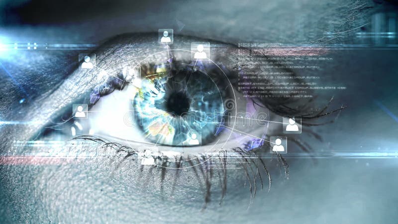 Human Eye Identification Scan Technology Interface 4K Stock Video ...