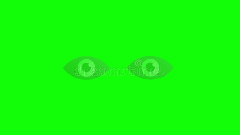 Blinking Eyes Animated Icon Round Eyes Blinking on Green Screen ...
