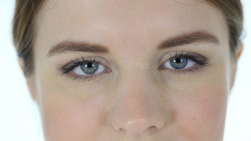 Blinking Eyes of Woman stock image. Image of posture - 99358127
