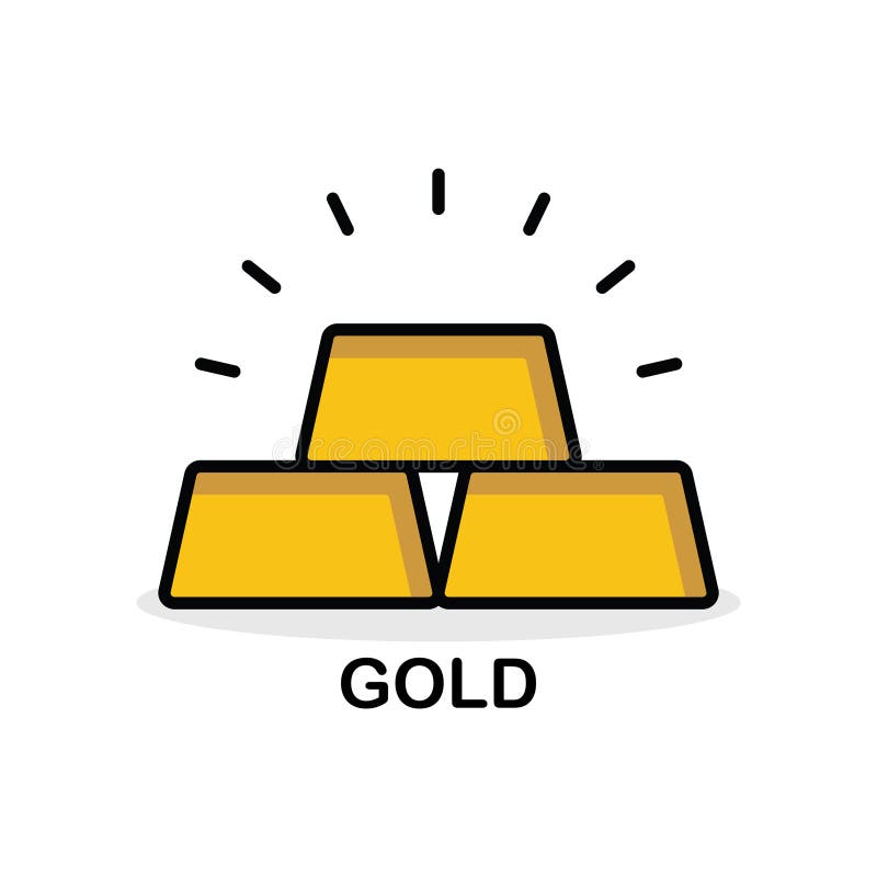 Blinking Gold Bar Icon Isolated Flat Design Stock Vector - Illustration ...