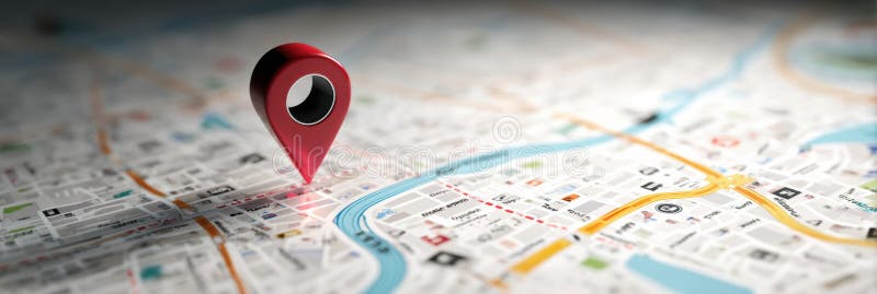 Blinking GPS Marker Indicates Lost Location on a Clean, Empty Map with ...