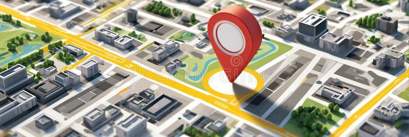 Lost GPS Marker Blinking Over Empty Map with Clean Layout Showcasing ...