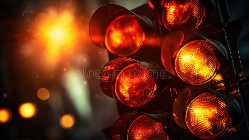 Blinking hazard lights stock illustration. Illustration of road - 373570809