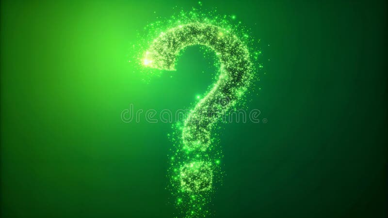 Blinking Question Mark Particle Bounce: Attention-Grabbing Green Screen ...