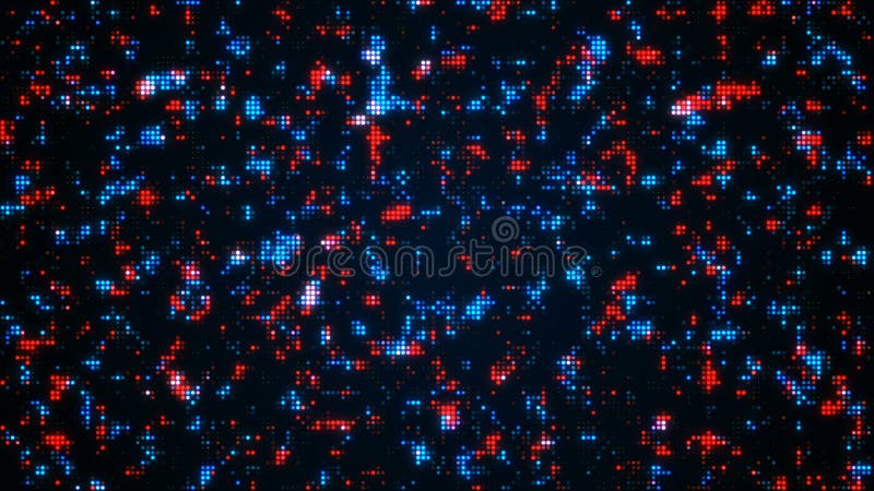 Blinking Red and Blue Dots, Circle on Black. Simple Abstract Background ...
