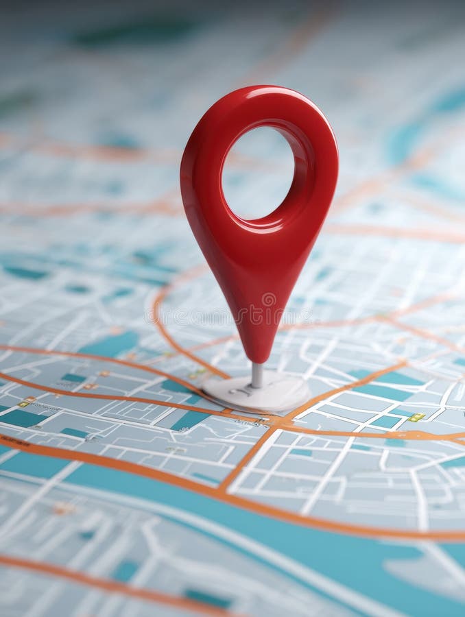 Lost GPS Marker Blinks Over a Clear and Empty Map Layout, Signaling an ...