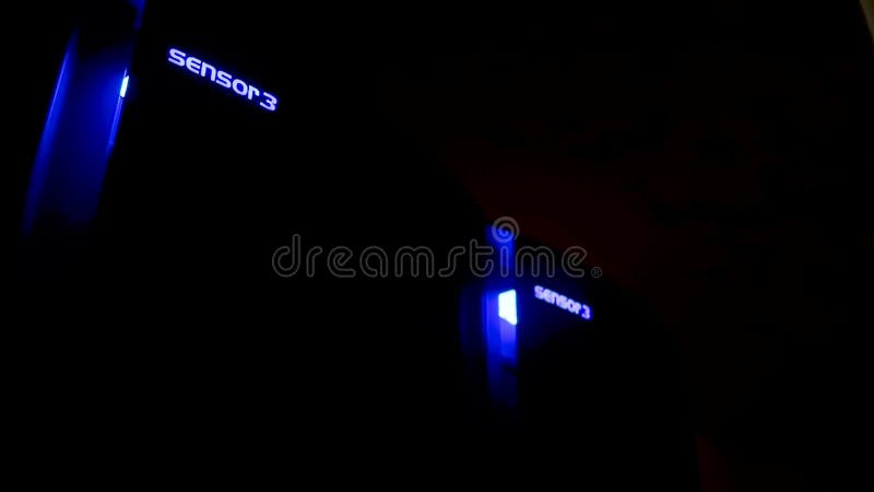 Blinking Server Light Sensor. Flashing Inscription Text Sensor Stock ...