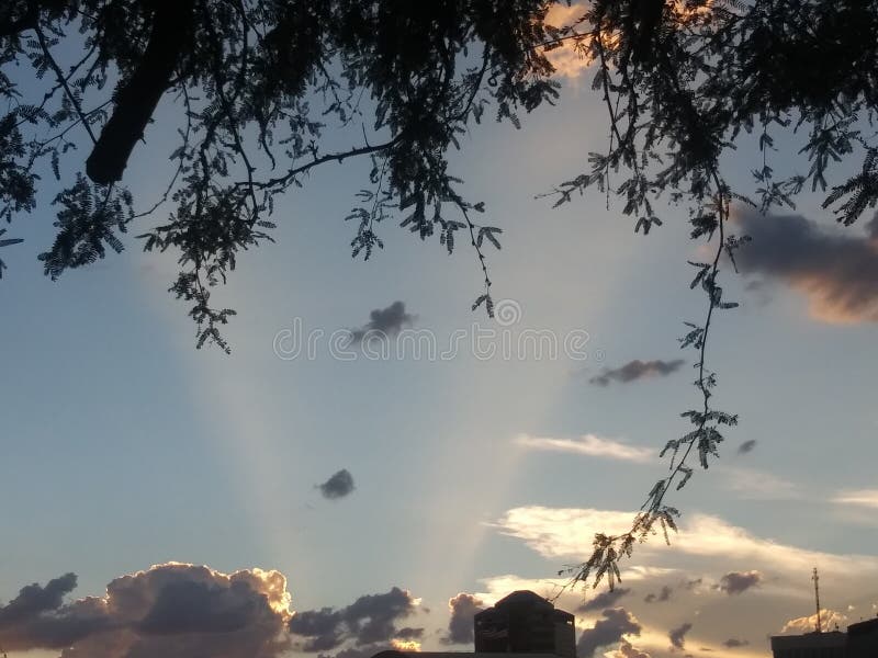 Bliss stock photo. Image of bliss, sunset, coulds, beam - 128729342