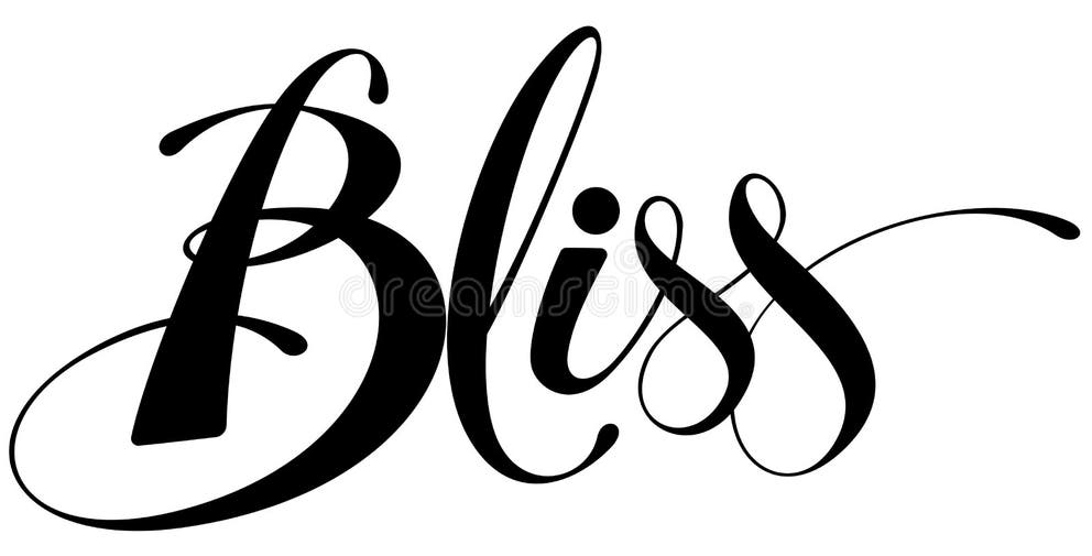 Bliss - Custom Calligraphy Text Stock Vector - Illustration of scroll ...