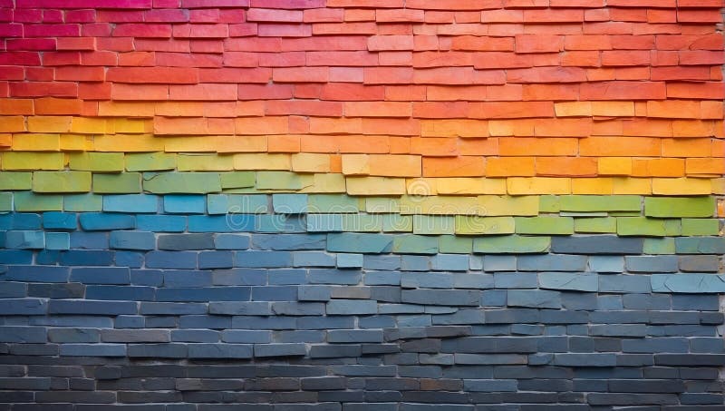 Blissful Color Cascade: Rainbow Slate Harmony. AI Generate Stock ...