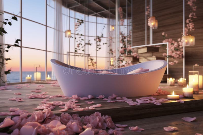 Blissful and Relaxing Spa Day for Couples on Stock Illustration ...