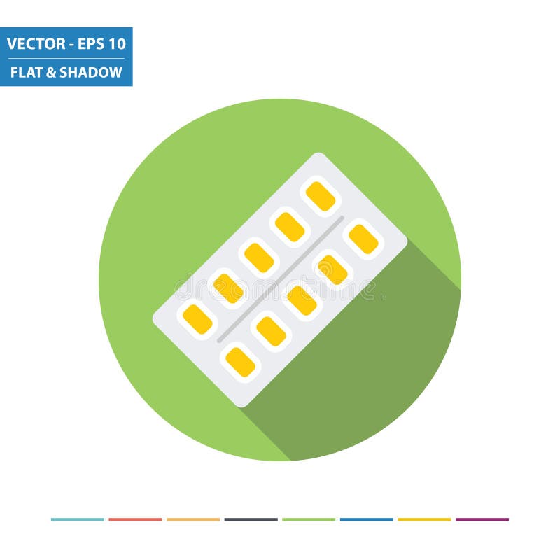 Blister Medication Pack Flat Icon Stock Vector - Illustration of ...