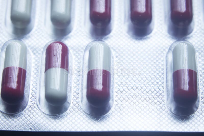 Blister of Medication Isolated Over White Stock Image - Image of ...