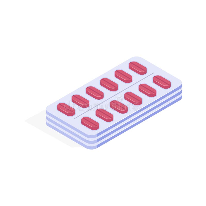 Blister Pack with Red Tablets for Medication Stock Vector ...